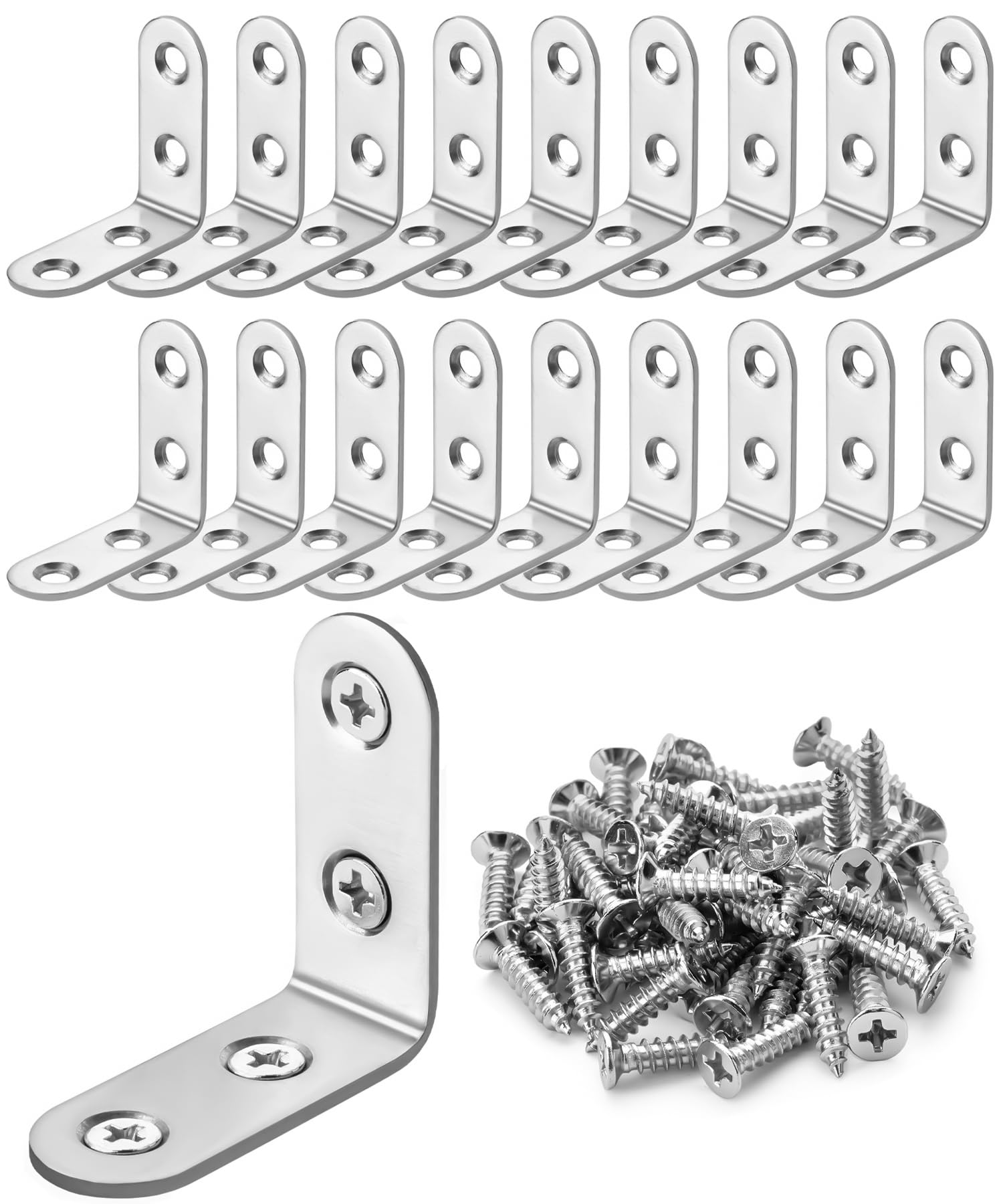 Amazon.com: Bates- L Brackets, 40 Pack with 160 pcs Screws, 1.5"x1.5 ...