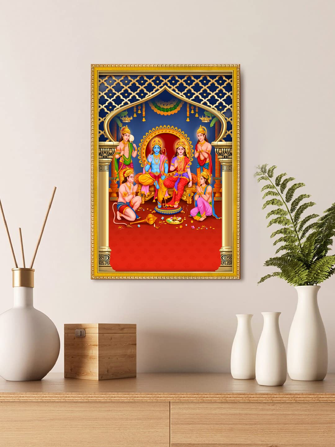 Buy 999Store Ram Darbar Lord Ram With Sita And Bharat Hanuman Photo ...