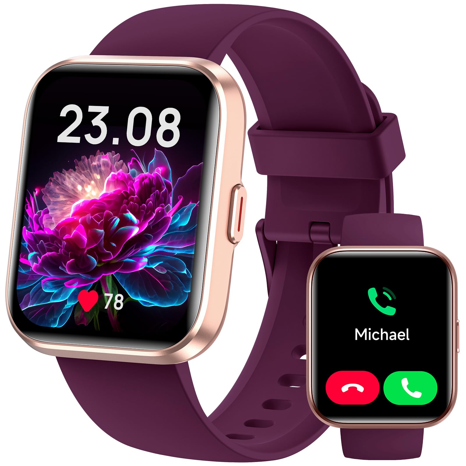 Amazon.com: Gydom Smart Watches for Women Android & iPhone, 1.8'' Alexa ...