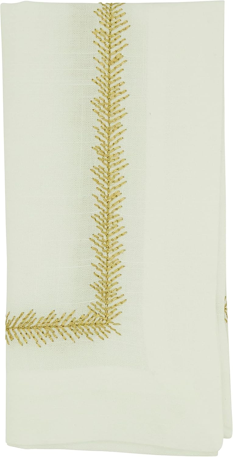 Amazon.com | Embroidered Border Table Napkins (Set of 4): Cocktail Napkins
