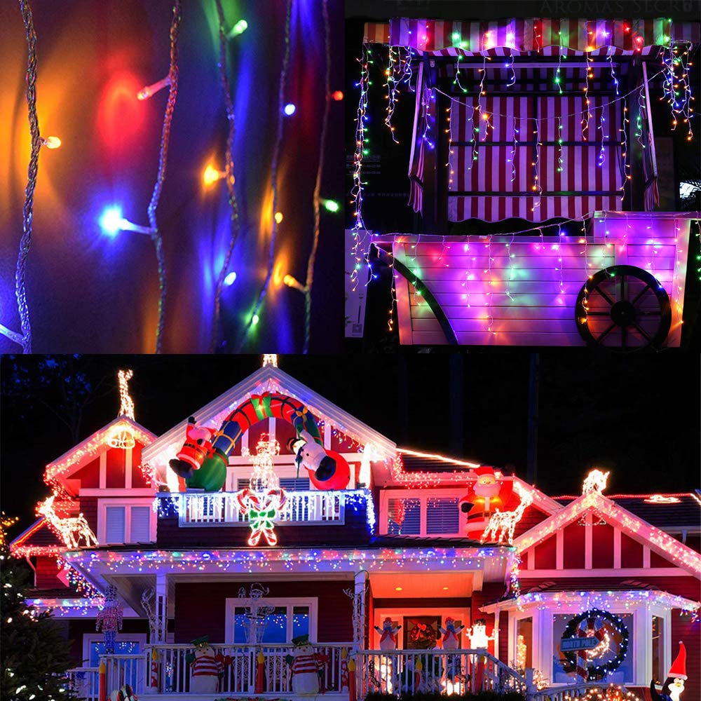 Snapklik.com : Toodour Icicle String Lights, 432 LED 35.4ft 8 Modes ...