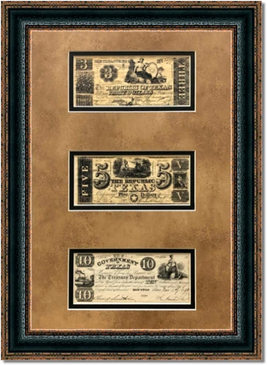 Replica Republic of Texas money II | Framed reproduction replica ...