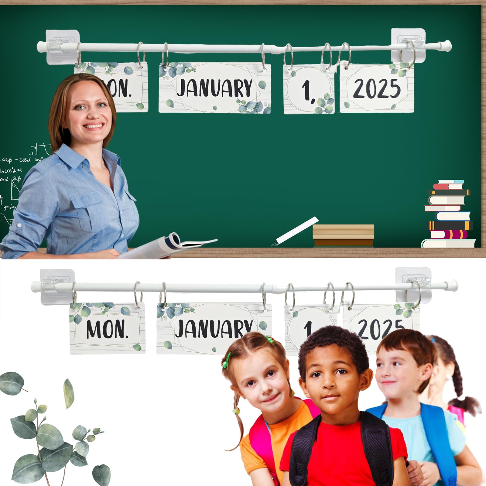 Date Flip Chart Classroom Colorful Calendar Bulletin Board Brights Flip ...