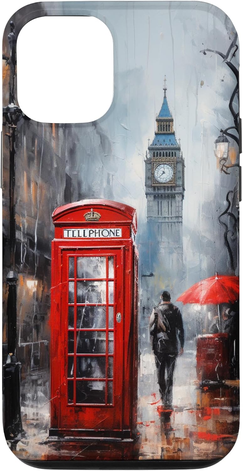 Amazon.com: iPhone 12/12 Pro Wet London Iconic Red Phone Booth ...