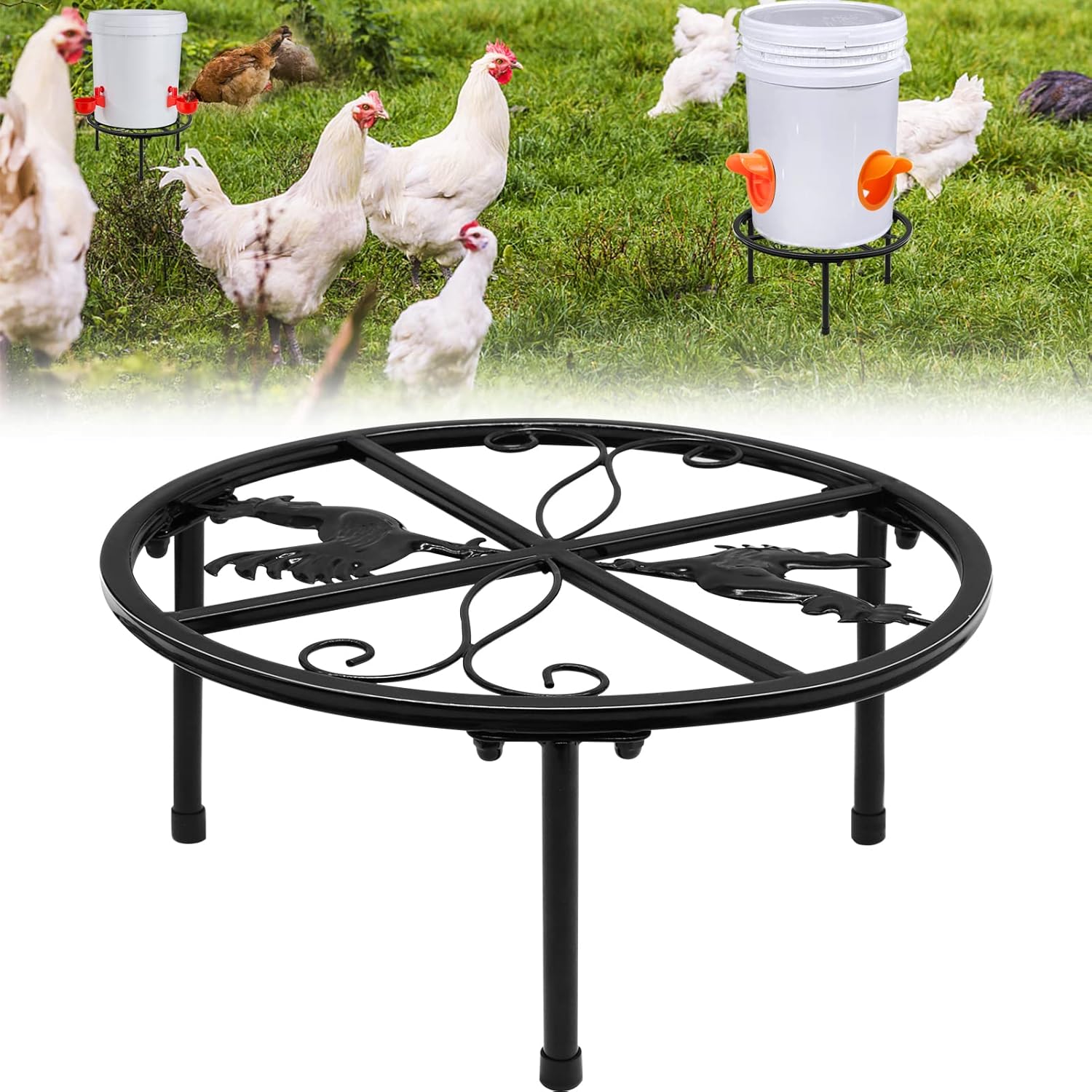 Amazon.com : Metal Stand for Chicken Feeder Waterer, Iron Stand Holder ...
