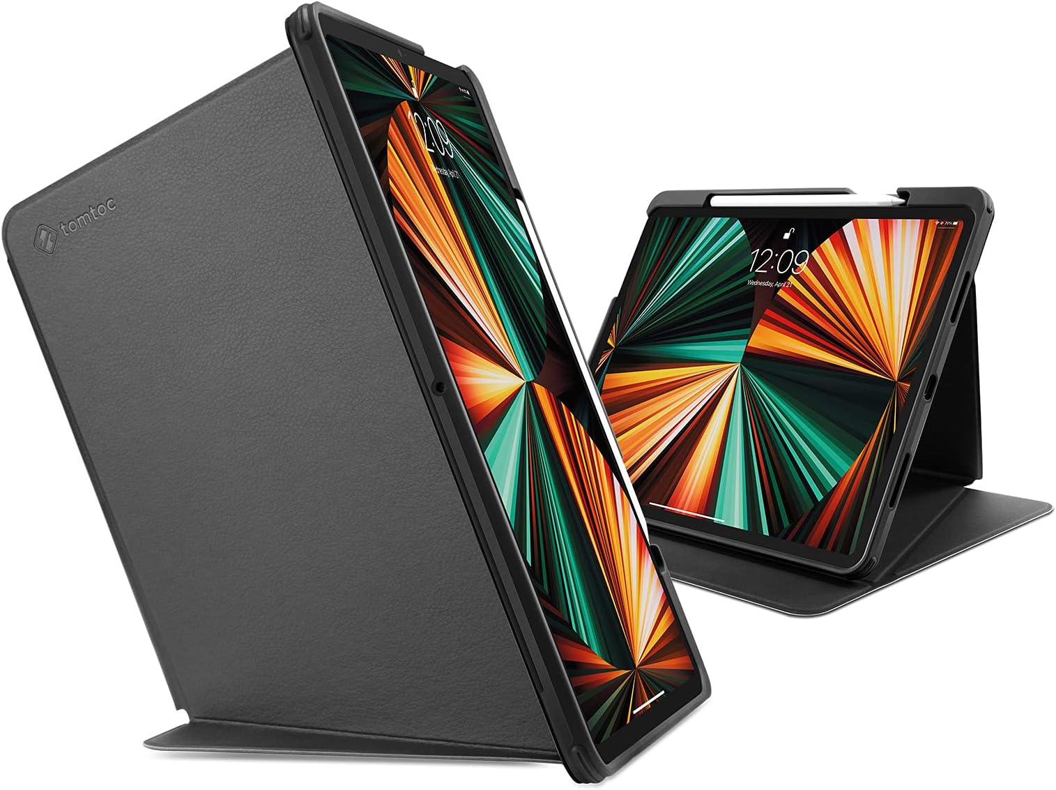 tomtoc Smart Folio Hülle für 12,9 Zoll iPad Pro M2&M1 2022-2020, Ultra-dünn Magnetisch Case ...