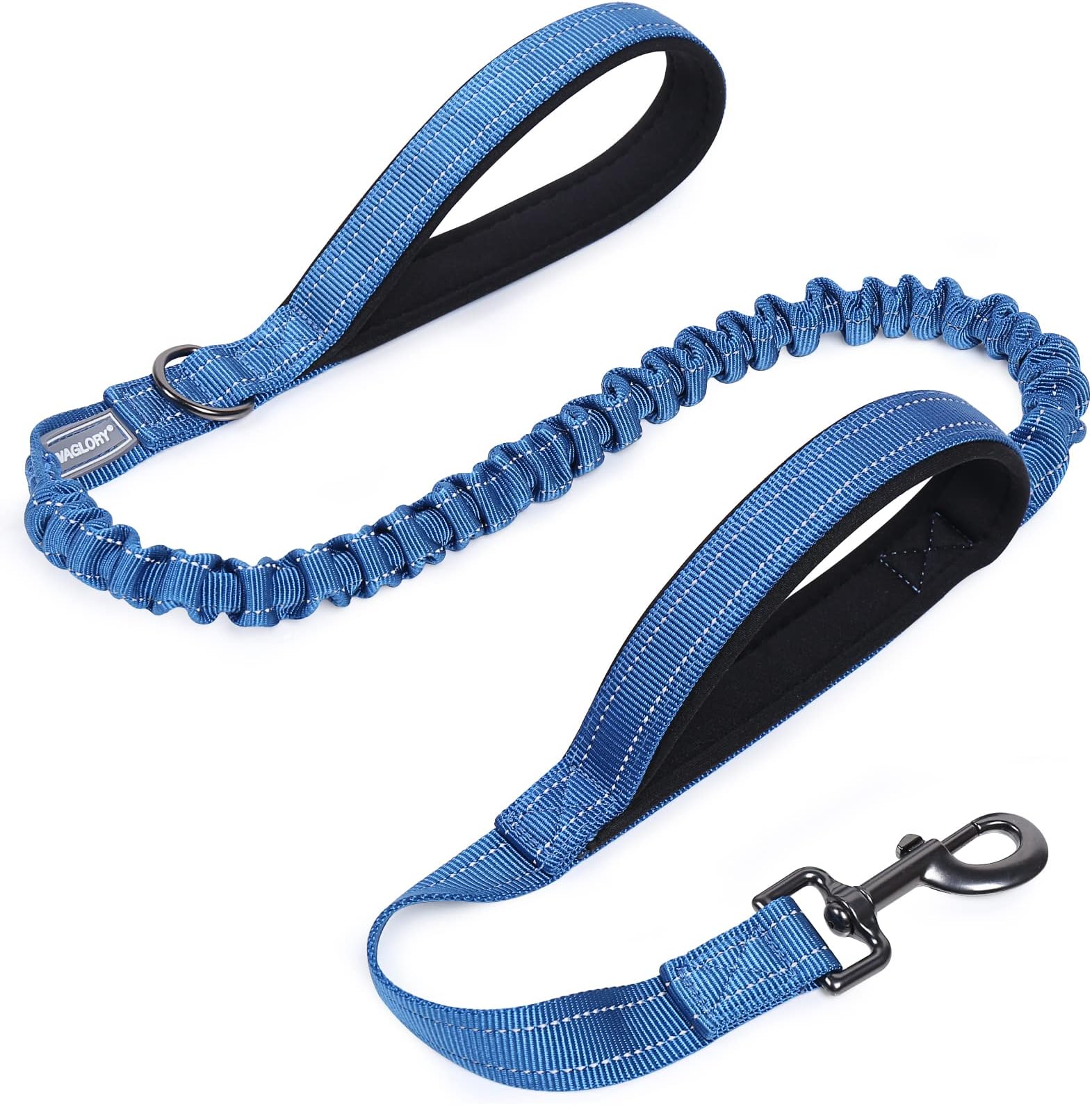 VIVAGLORY Heavy Duty Bungee Dog Lead with Dual Padded Handles, No Pull ...