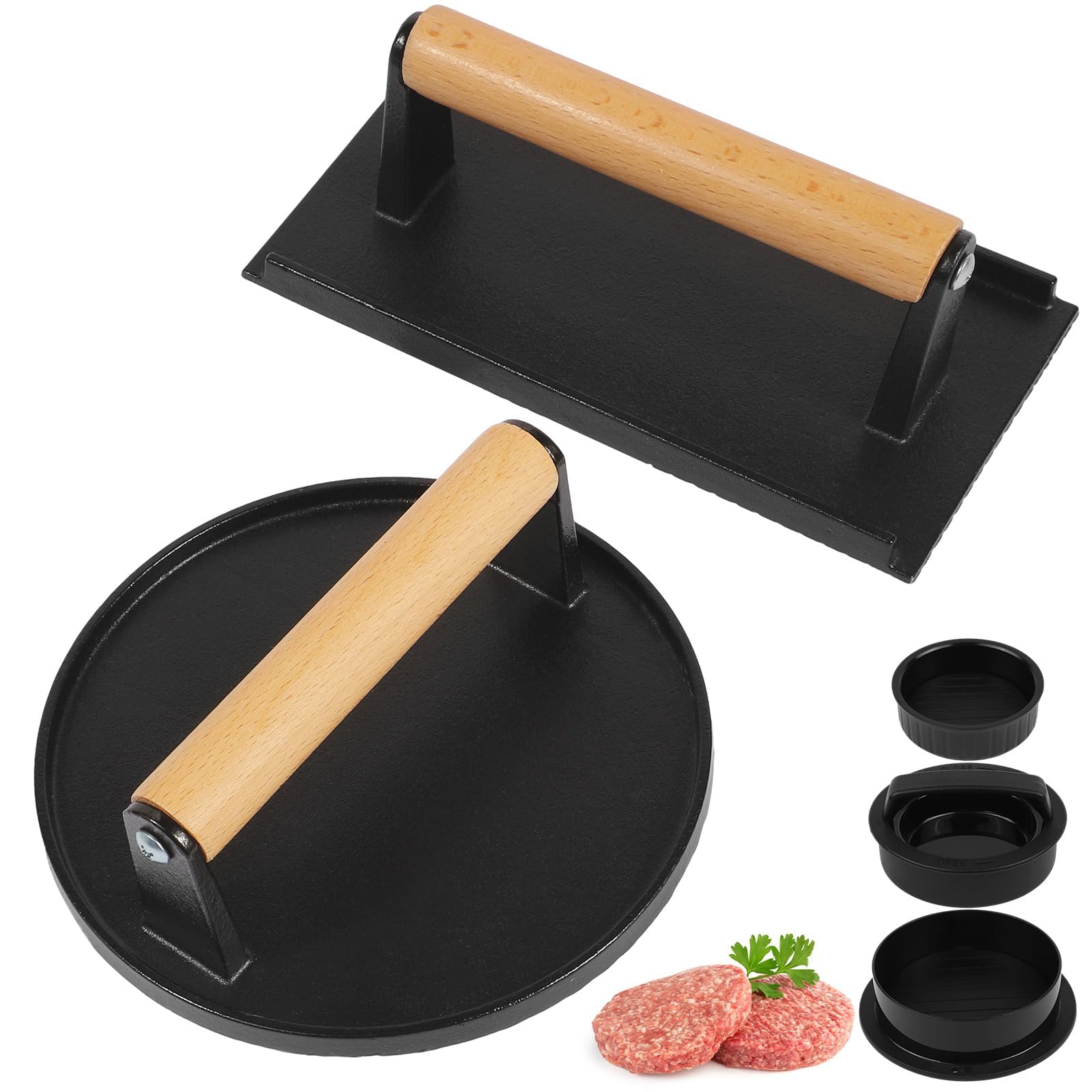 Amazon.com: Pateekate Smash Burger Press, Heavy-Duty Cast Iron Grill ...