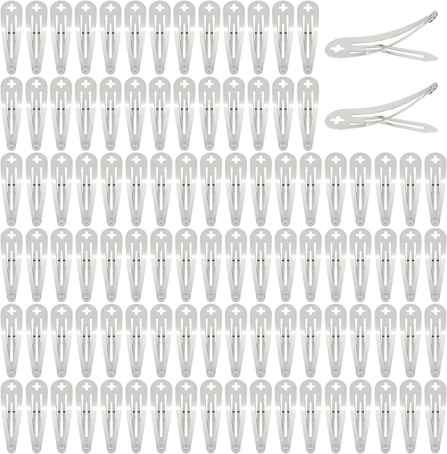 Amazon.com : Lawie 100 Pieces 2 Inch Small Metal Snap Hair Clips With ...