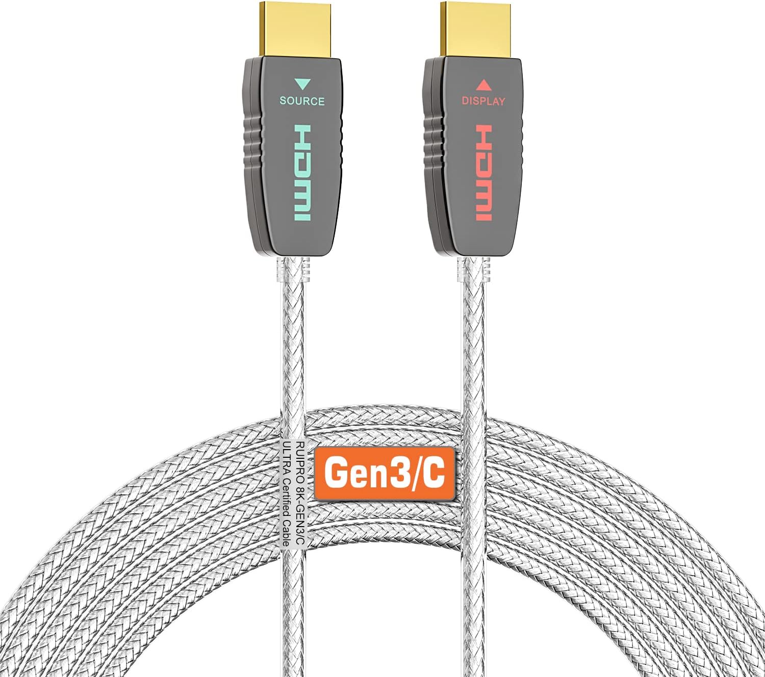 Amazon.com: ATZEBE Fiber HDMI Cable 30ft, Fiber Optic HDMI Cable ...