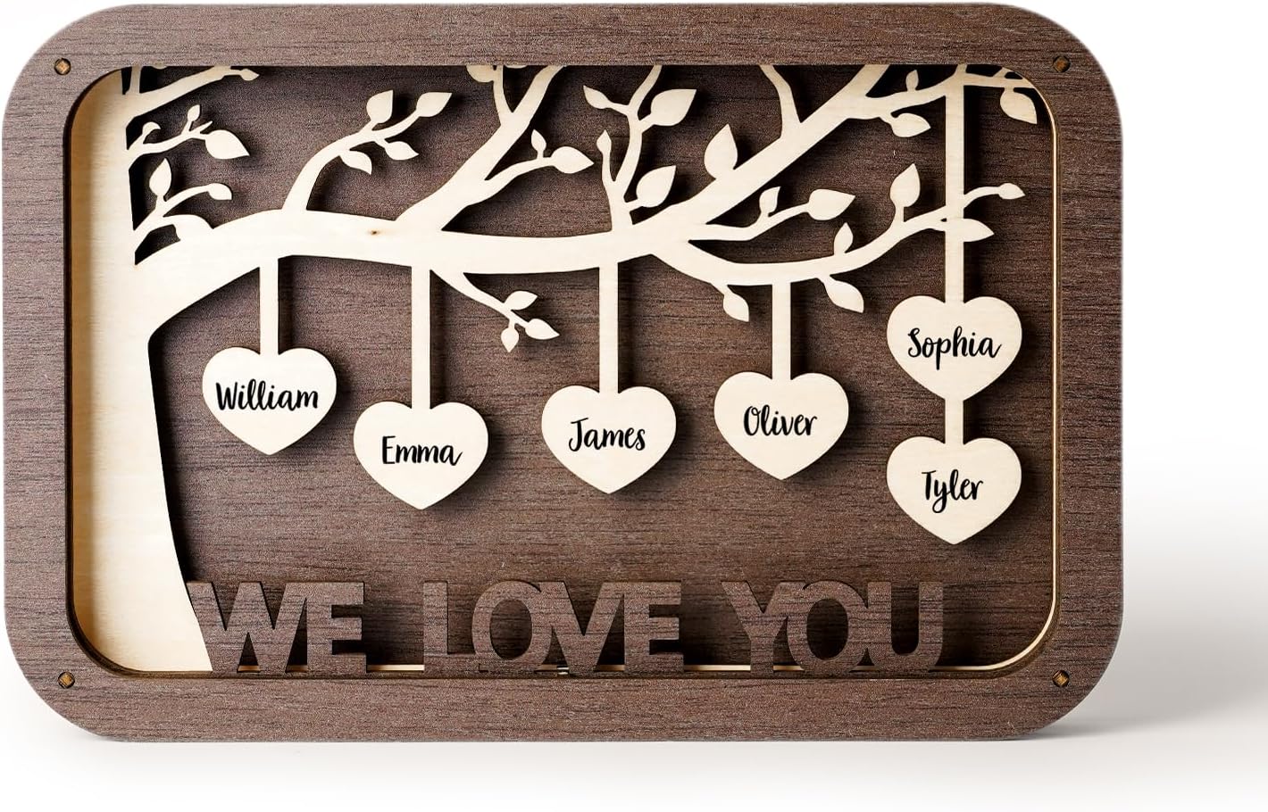 Amazon.com: Customizedbee Personalized Family Tree, Wooden Desk Table ...