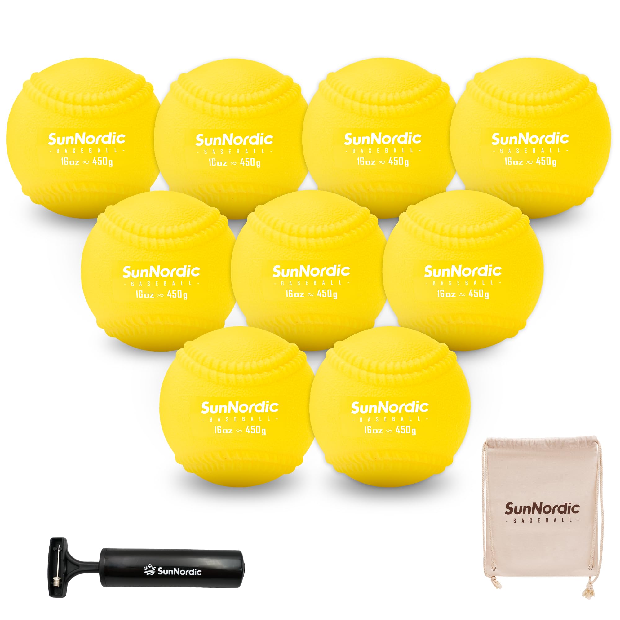 Snapklik.com : SunNordic 9 Pack Weighted Baseballs Set
