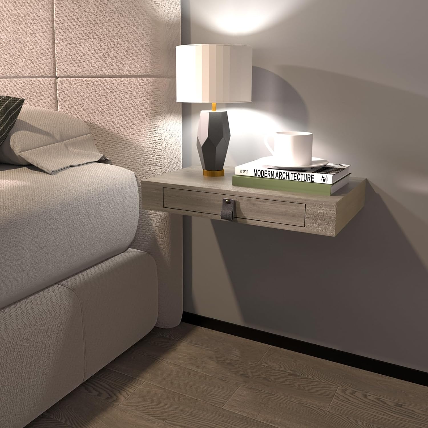 Amazon.com: Homaterial Floating Nightstand, Floating Shelf with Drawer ...