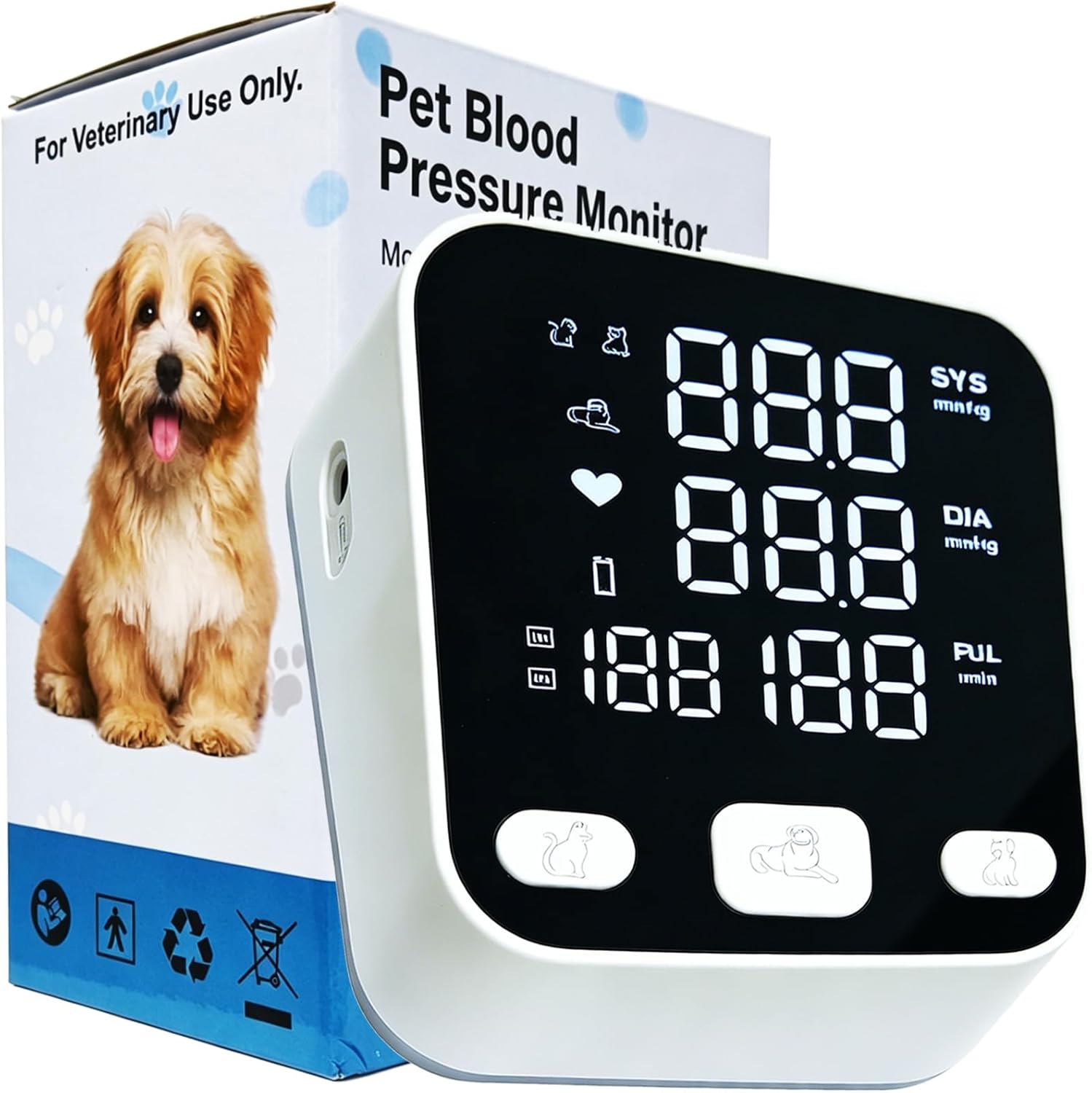 Amazon.com: Pet Dog and Cat Veterinary Blood Pressure Monitor, Animal ...