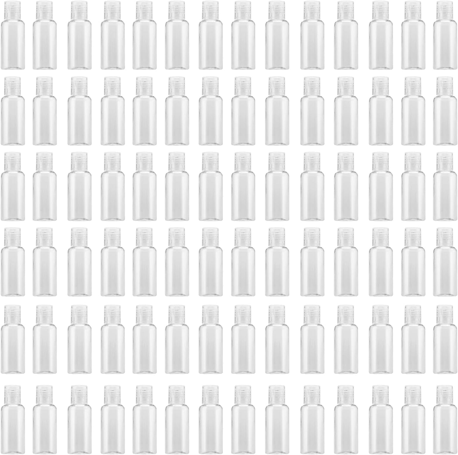 Amazon.com: MOUYAT 110 Pack 1oz Clear Plastic Flip Cap Bottles, 30ml ...