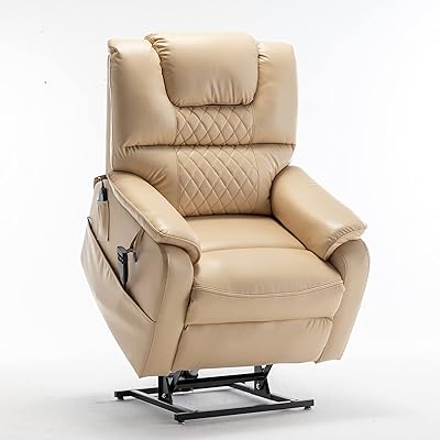 Amazon.com: mecor Power Lift Chair Dual Motor PU Leather Lift Recliner ...