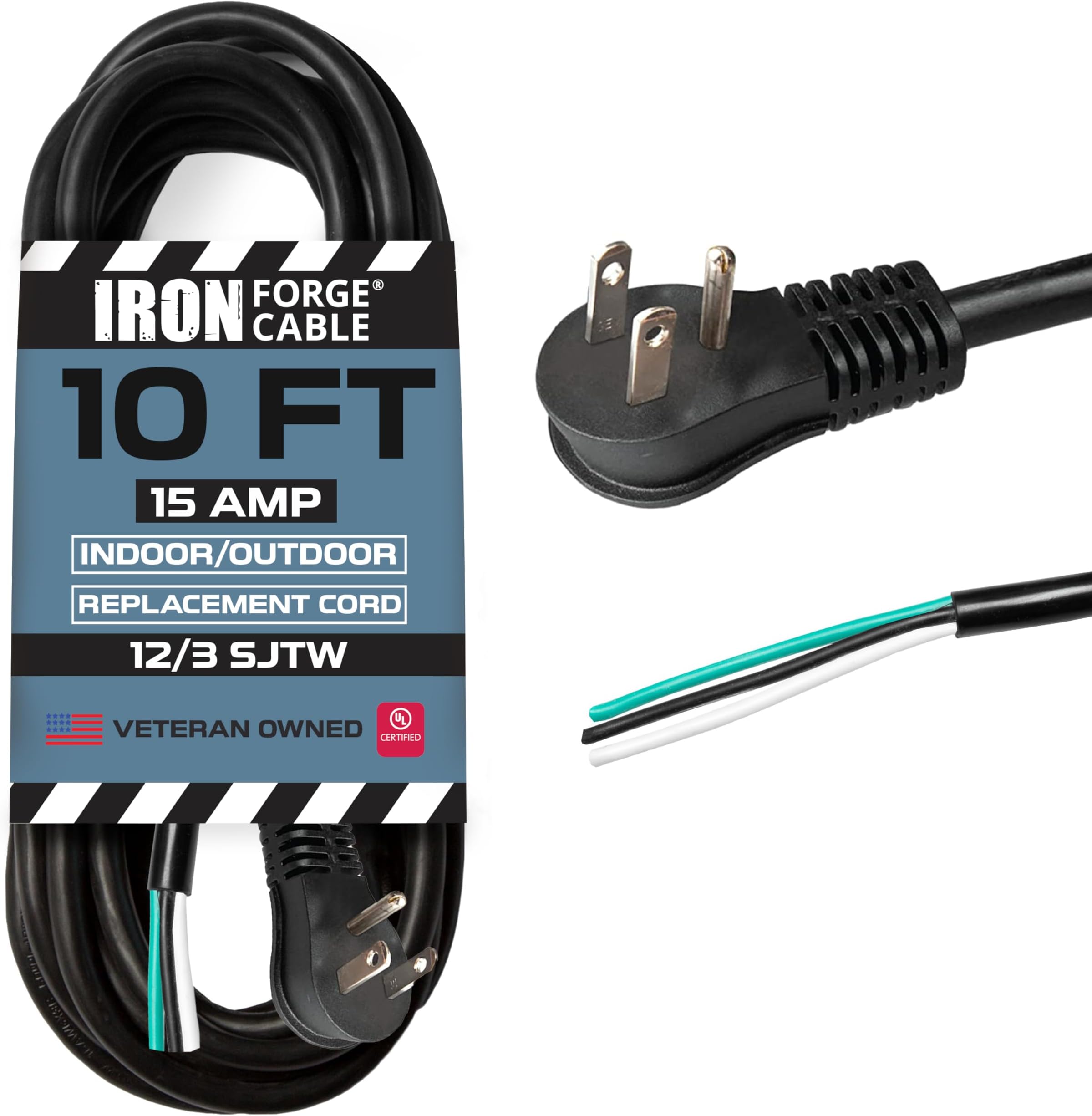 Amazon.com: Iron Forge Cable 90 Degree Slim Plug Head Replacement Power ...