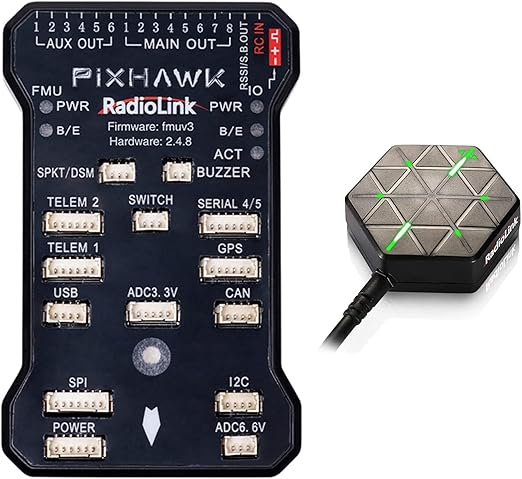 Amazon.com: Radiolink PIXHAWK Flight Controller and M8N GPS SE100 ...