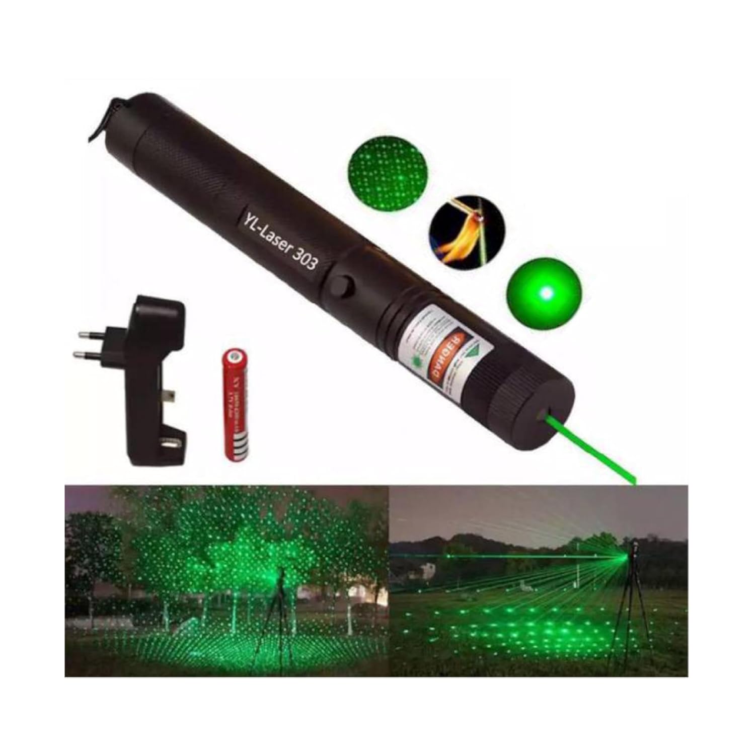 Okaya Laser Light, High Powered Green Laser Pointer 650nm, Multi Focus ...