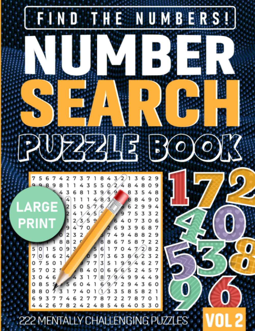 number search puzzle book for seniors: "Find the Numbers" is a Number ...