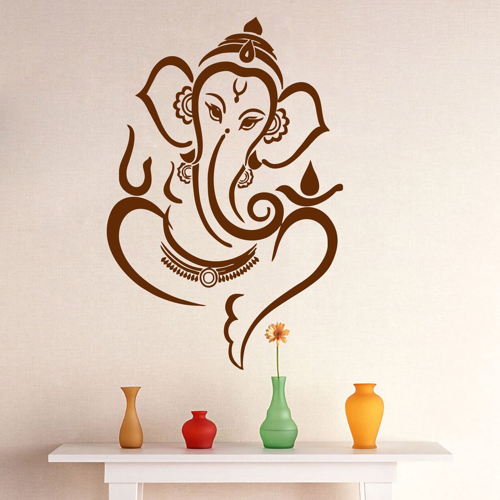 Decor Villa Ganesh ji Wall Sticker & Decal (PVC Vinyl,Size -50 cm x 63 ...