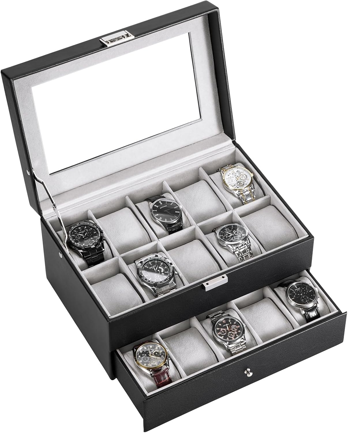 ProCase Watch Box for Men, 20 Slot Mens Watch Case, Watch Storage Watch ...