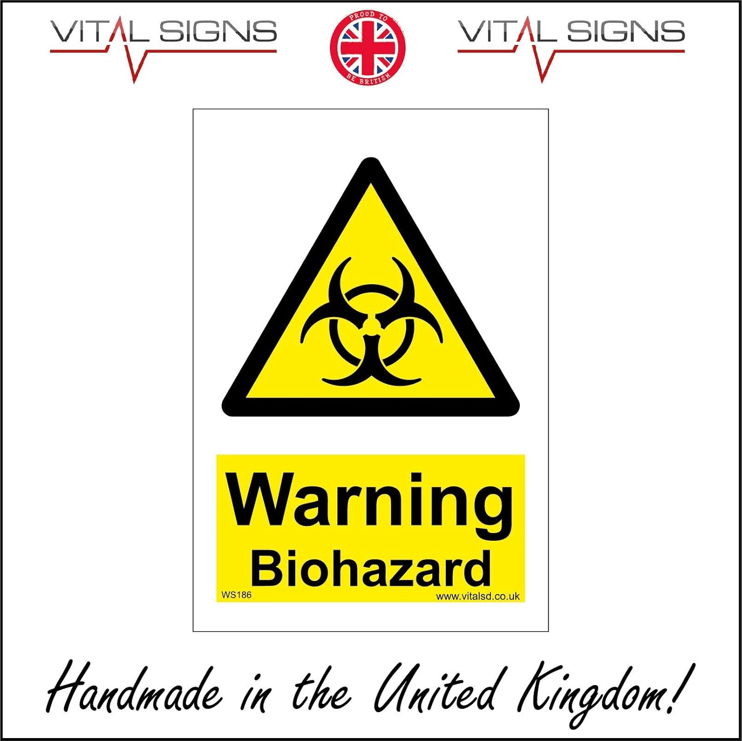 WS186 Warning Biohazard SIGN health risk of infection death danger ...