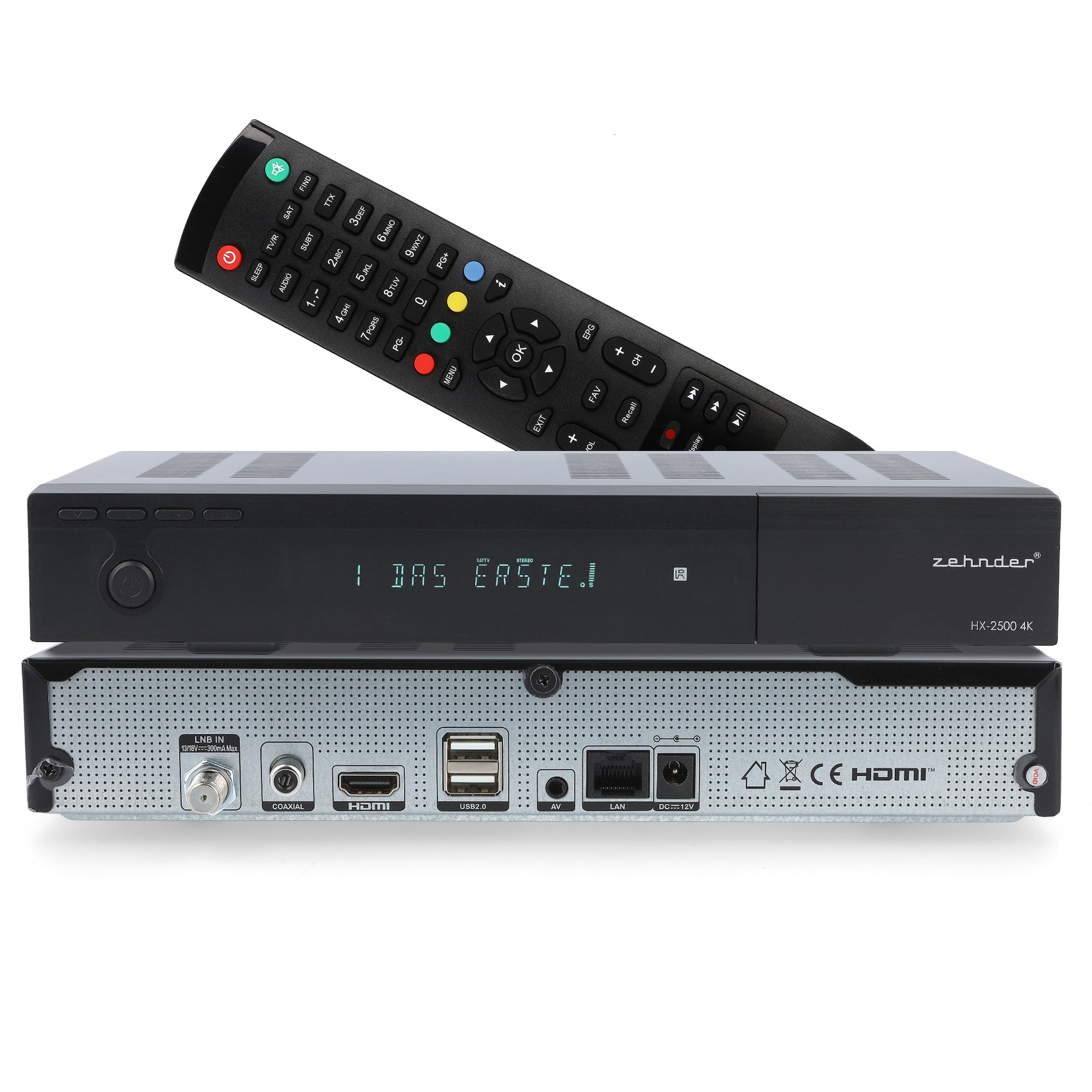 ZEHNDER HX-2500 4K Sat Receiver mit Aufnahmefunktion und HDMI, IPTV ...