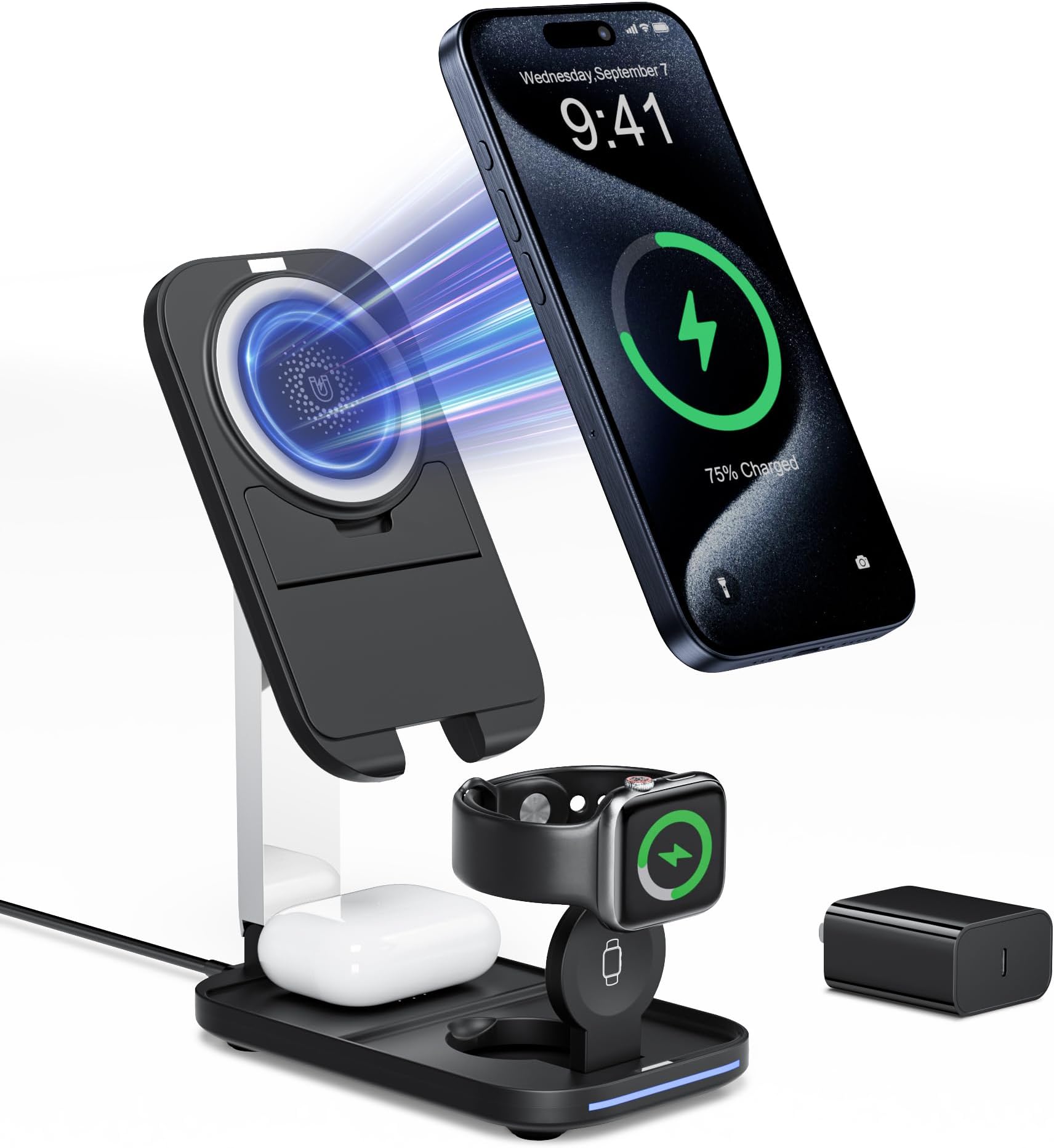 Amazon.com: 4 in 1 Wireless Charger for iPhone, 4 in 1 Fast Charging ...