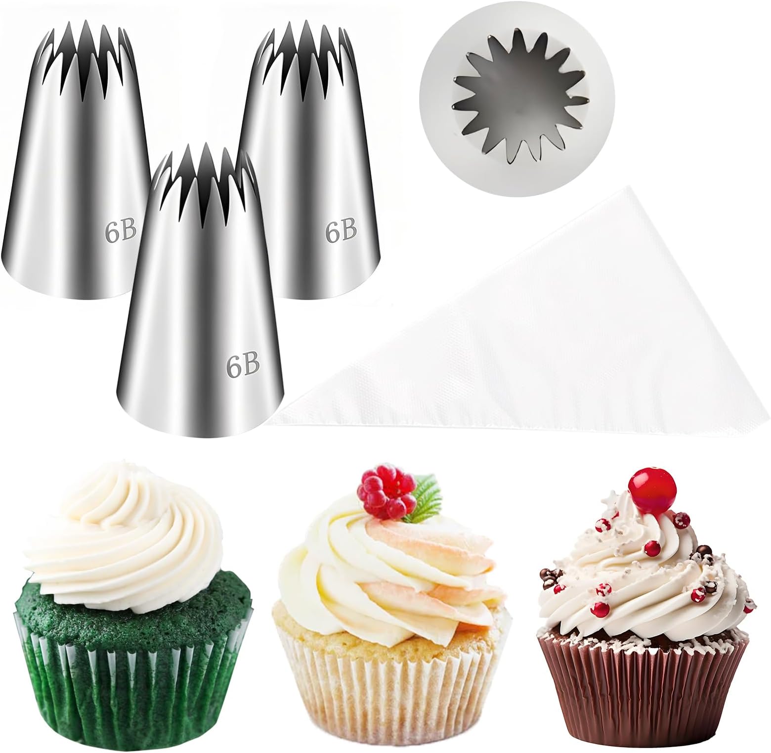 Amazon.com: FANTEXY 23 Pieces Piping Bags and Tip Set, Large 6B Piping ...