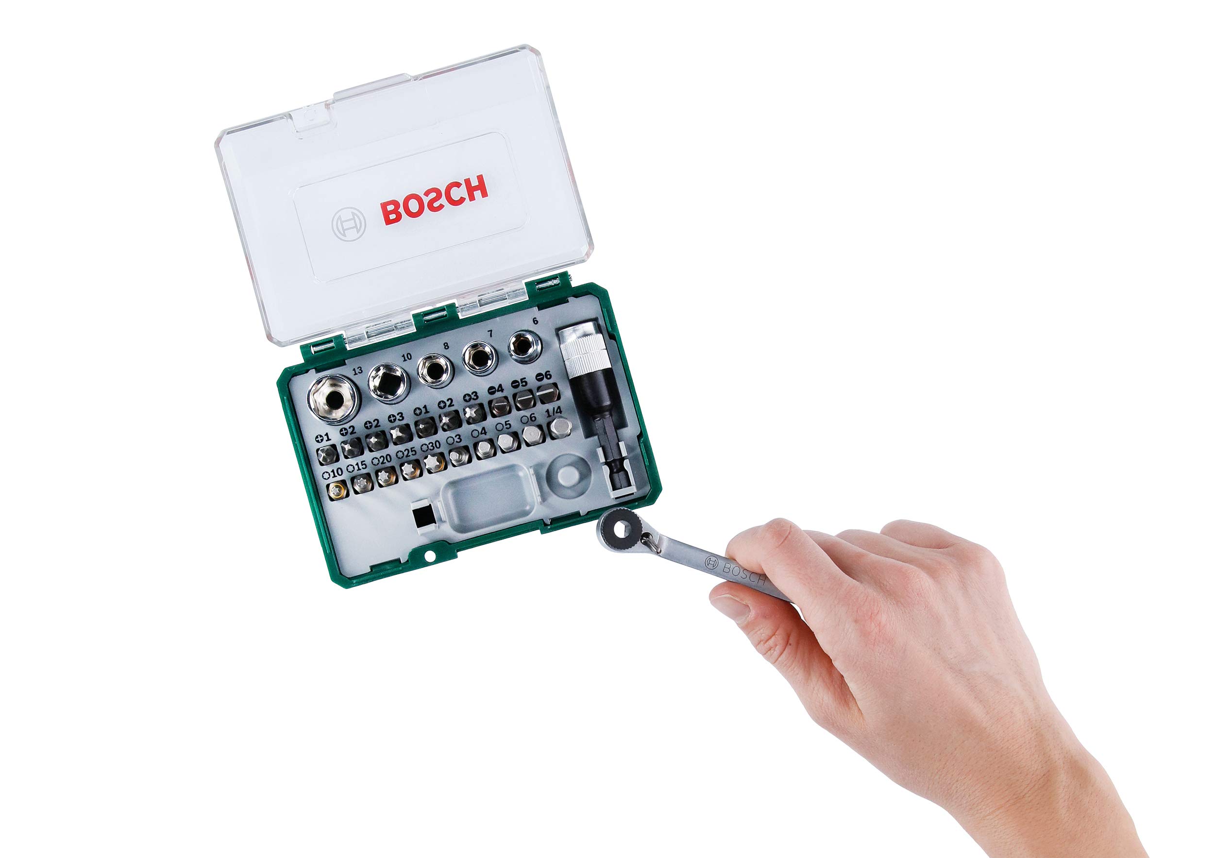Bosch 2607017160 Screwdriving Set with Mini Ratchet (27 Pieces)- Buy ...