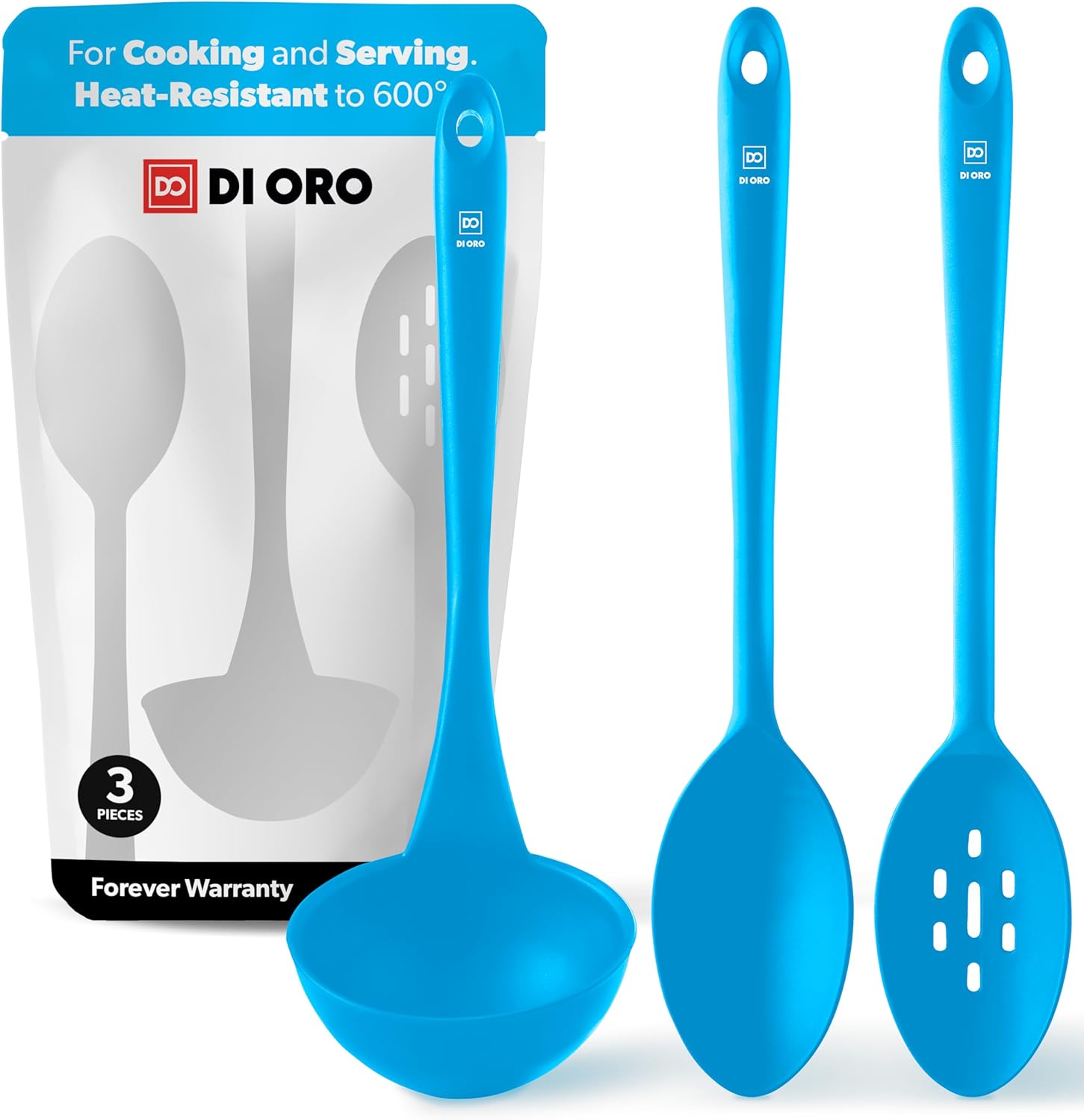 Amazon.com: DI ORO Silicone Ladle & Spoons for Cooking – Large Kitchen ...