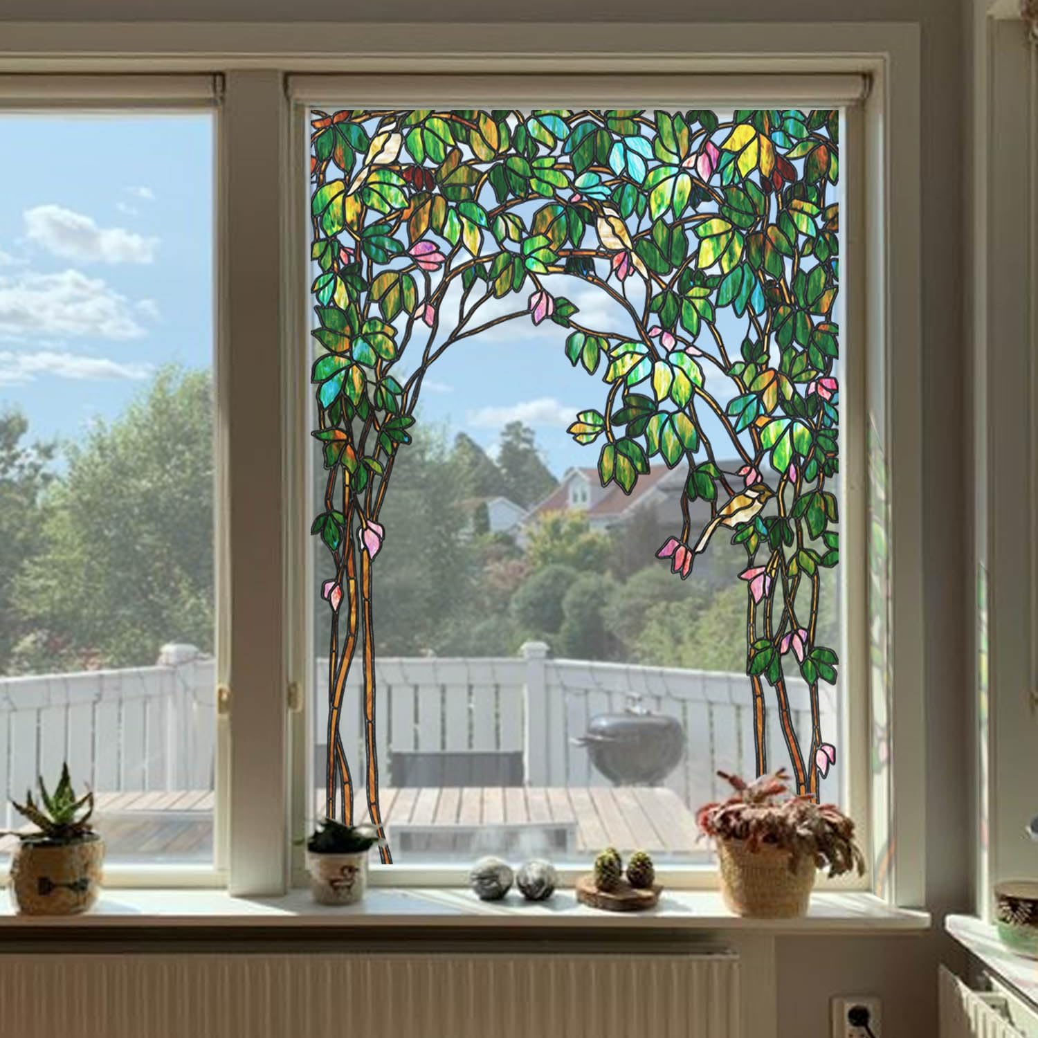 Amazon.com: funlife Original Hand-Drawn Stained Glass Window Film ...