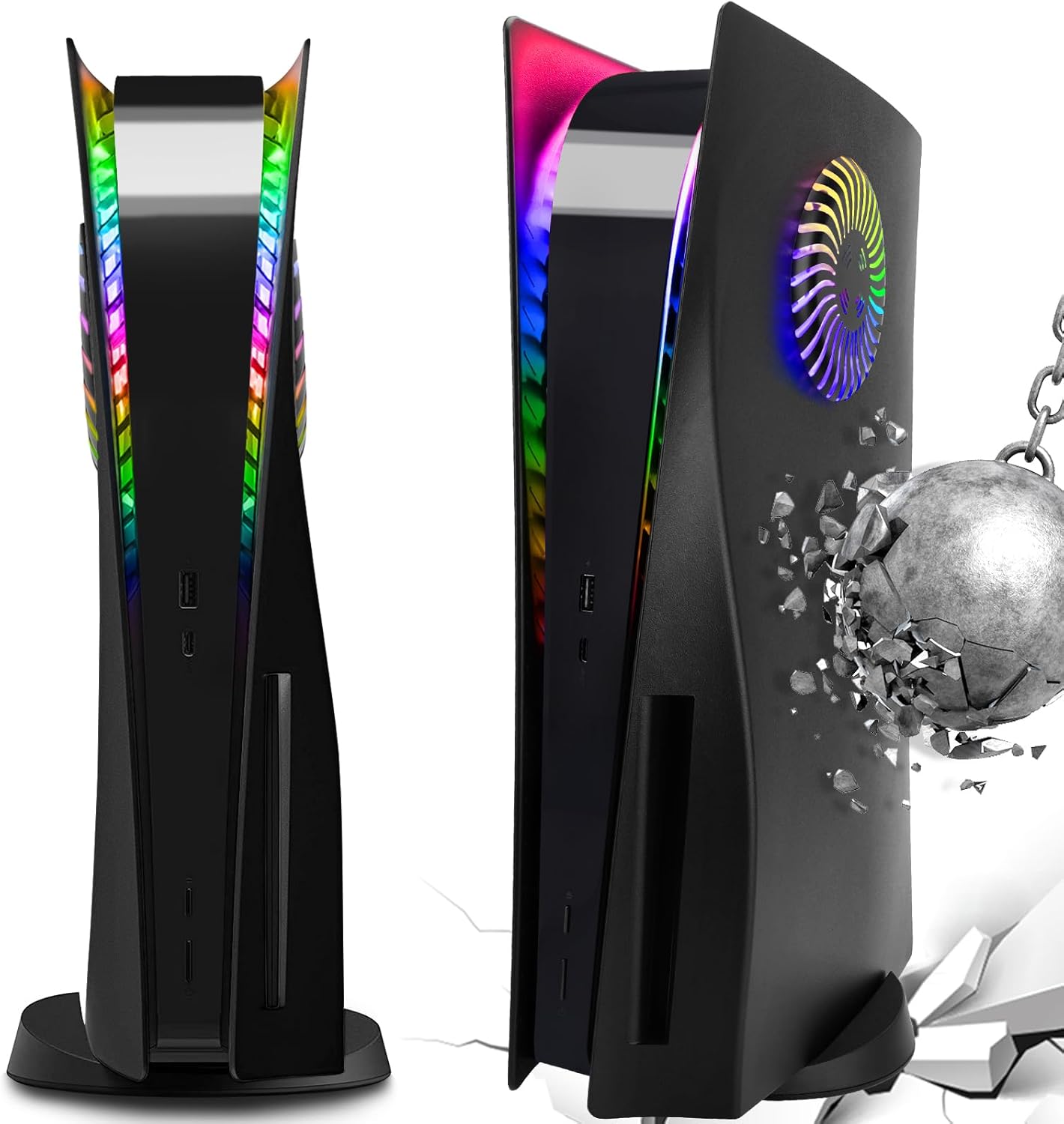 SIKEMAY PS5 Console Face Plates and RGB LED Light Strip, Playstation 5 ...