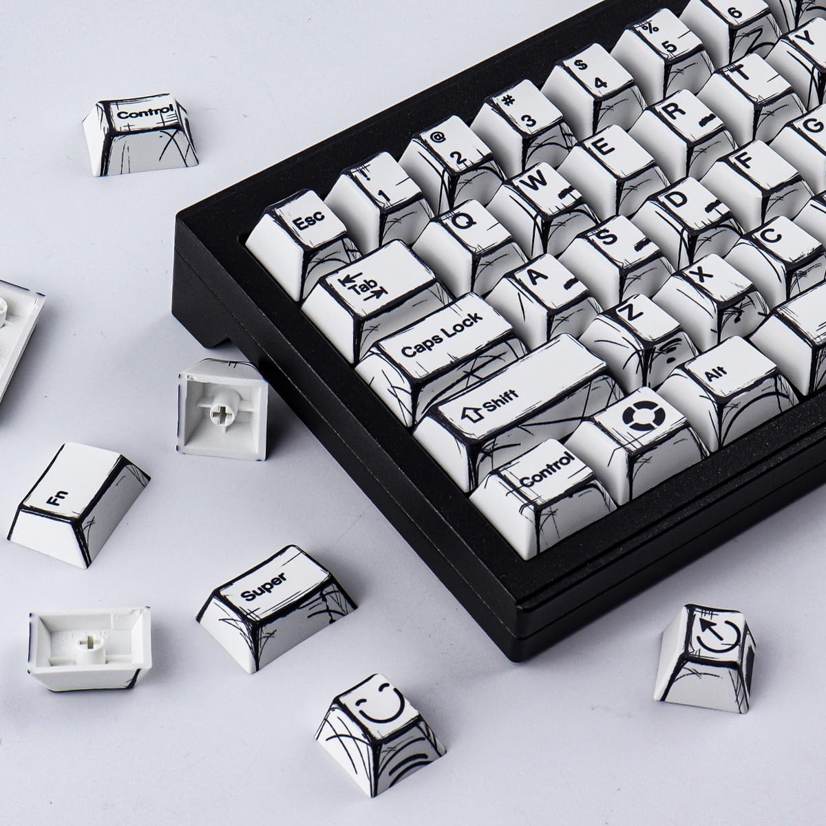 Snapklik.com : White Jade Keycaps, Double Shot PBT&PC Keyboard Jelly ...