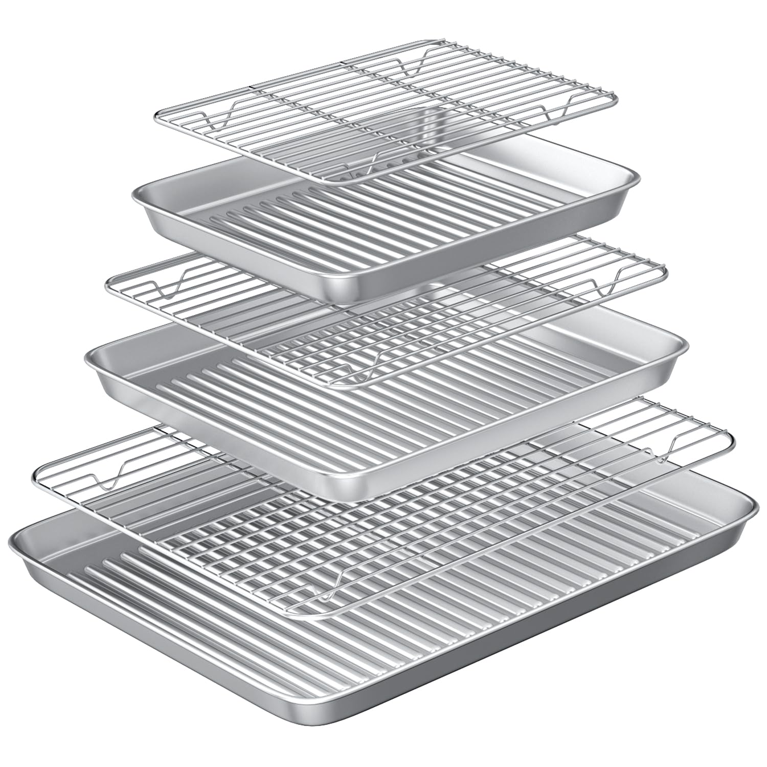 Amazon.com: Baking Sheet with Wire Rack Set: 3 Baking Pans + 3 Cooling ...