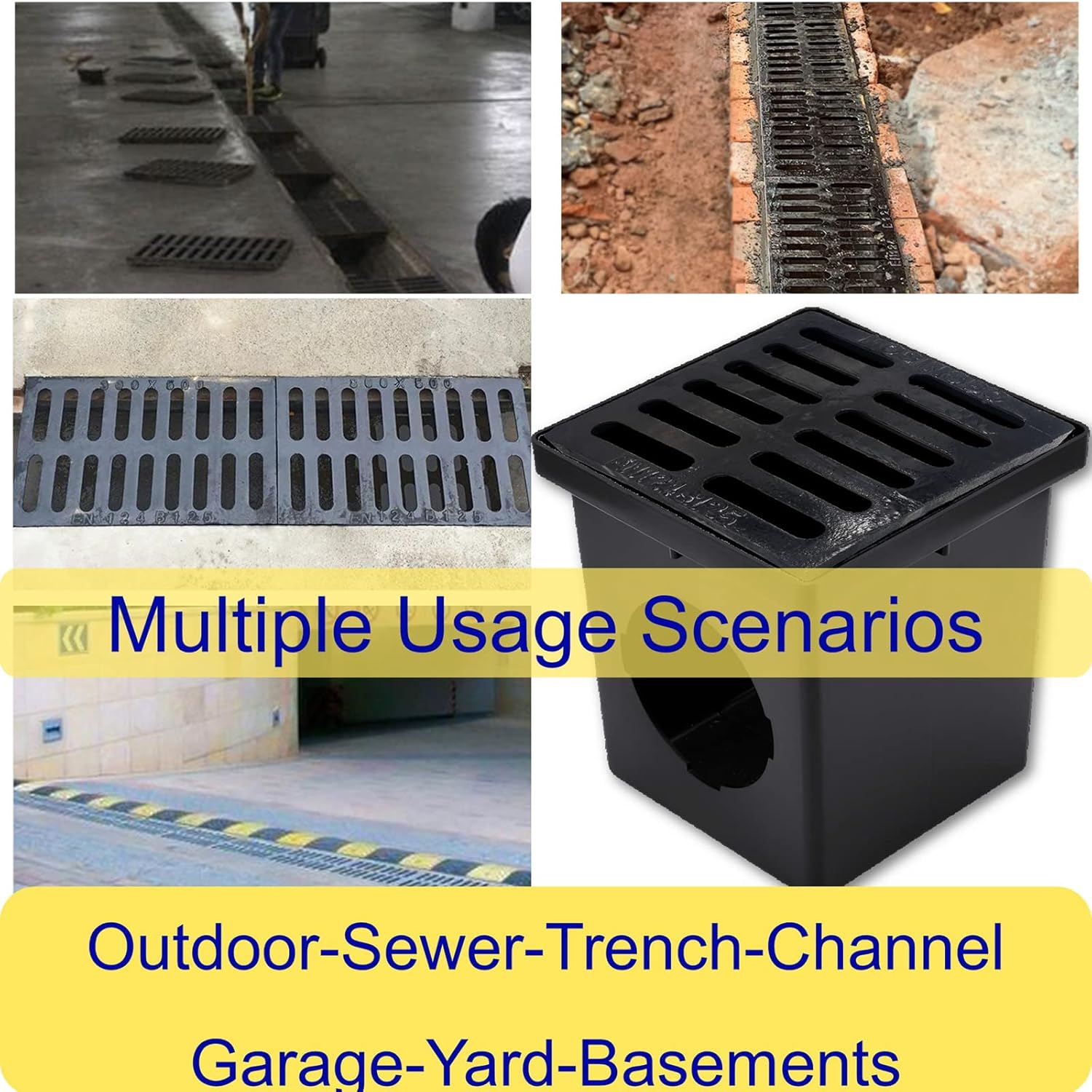 Buy MOSINSBO Outdoor Drain Cover, 12x12 Cast Iron Drain Grate for Catch ...