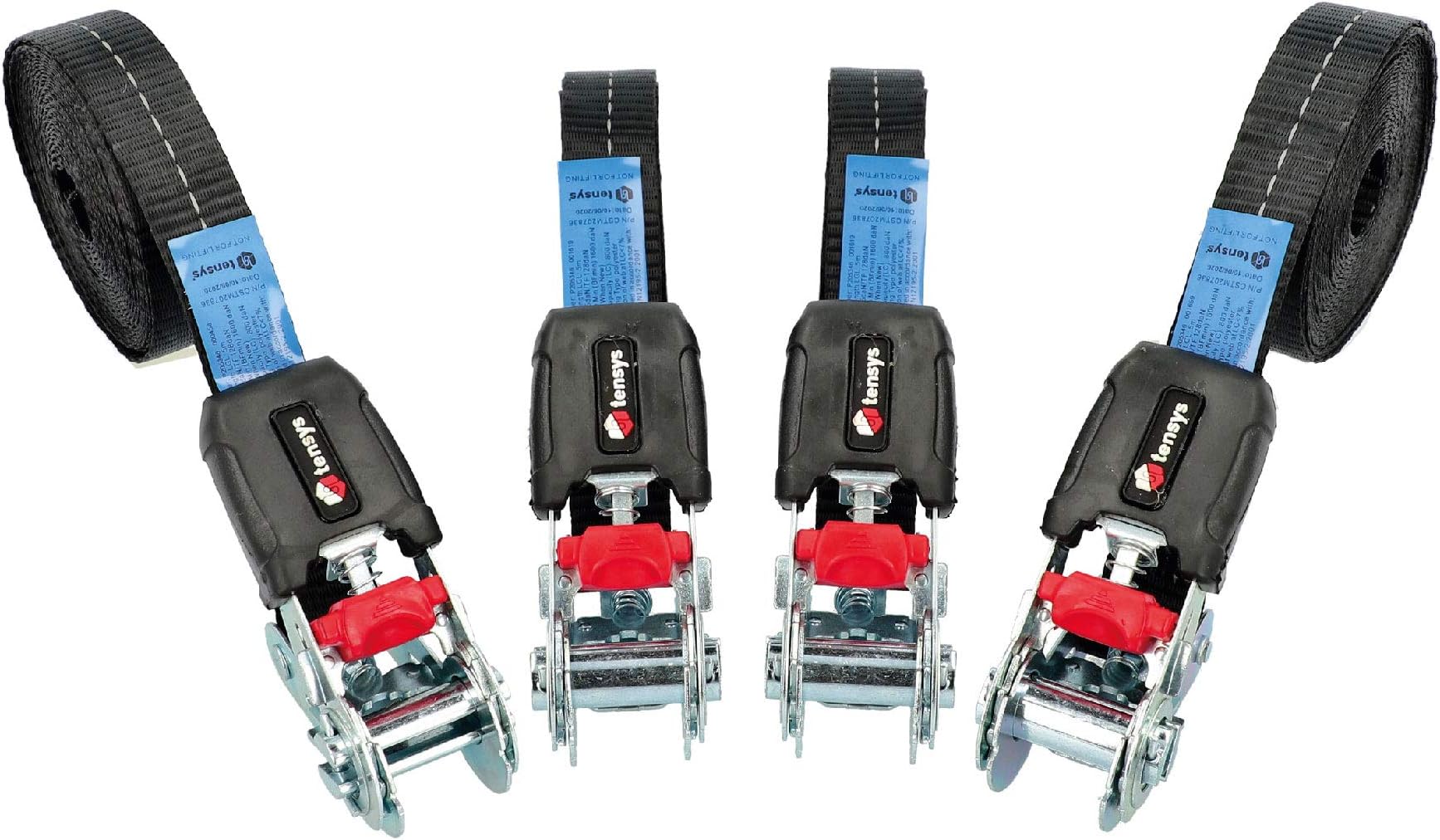TENSYS - 4 Pack - 25mm wide Ratchet Lashing System - 5m : Amazon.co.uk ...