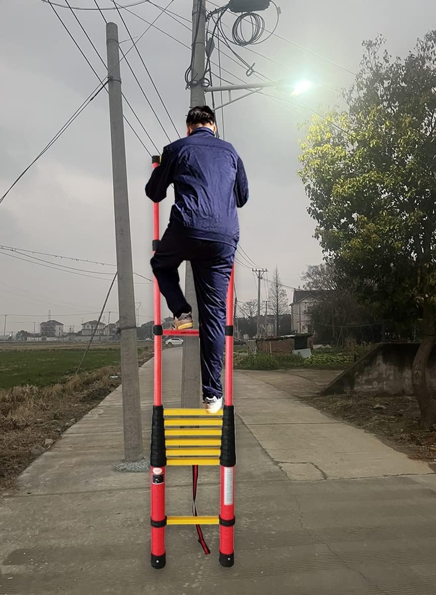Electrical Maintenance Telescoping Ladder 6/8/10/12 Rung, Fiberglass ...