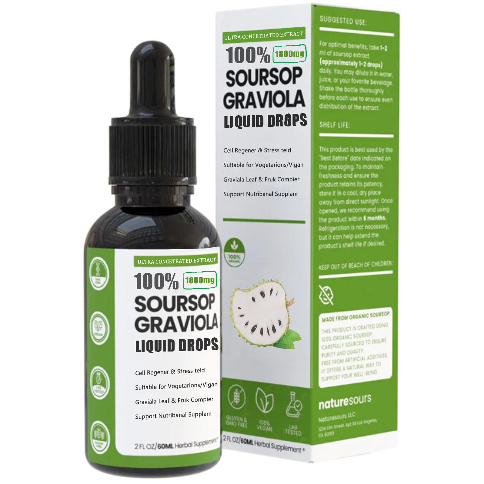 Amazon.com: 100% Pure Organic Soursop Extract, Naturesours 100% Pure ...