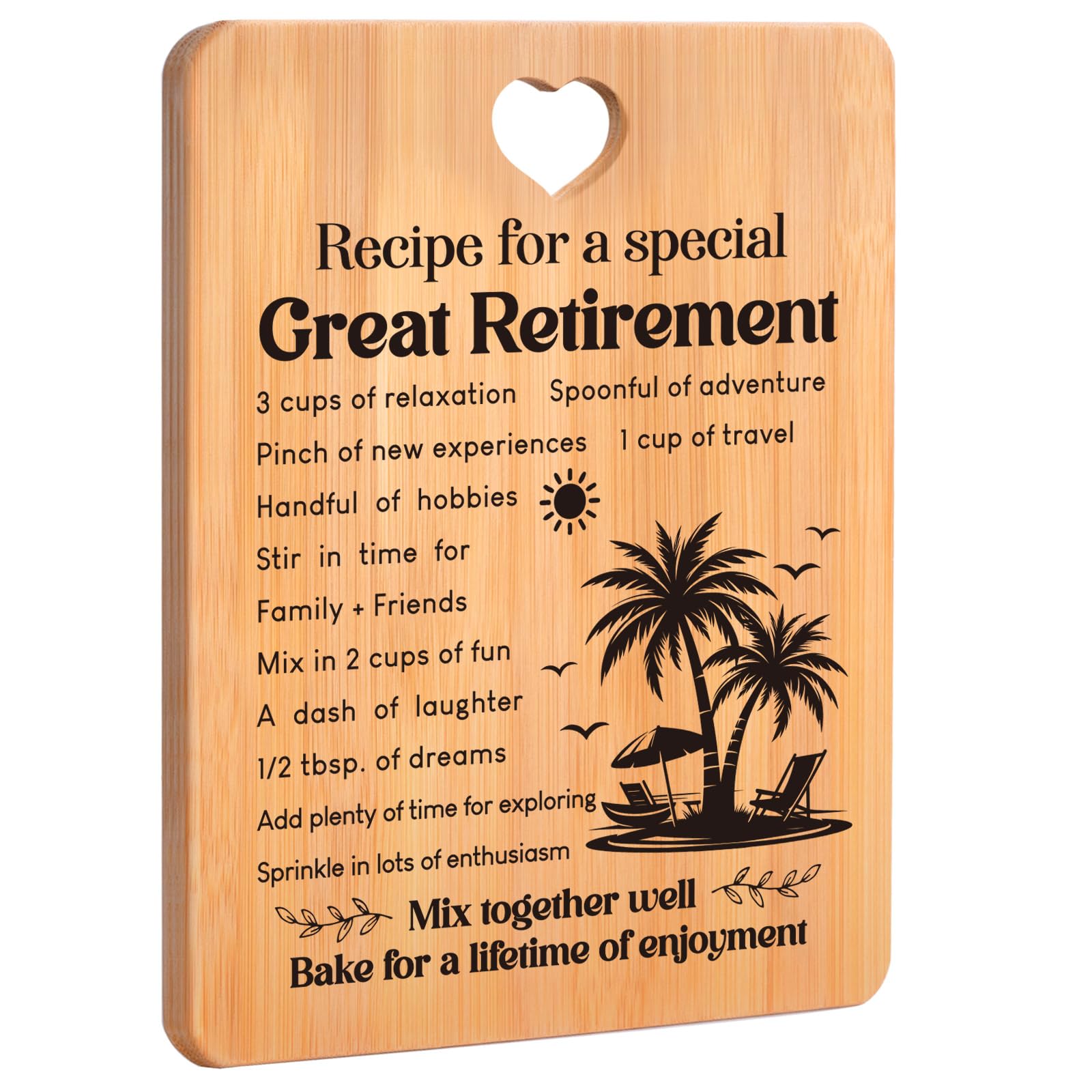 Apjielop Retirement Gifts for Women - Engraved Bamboo Cutting Board ...
