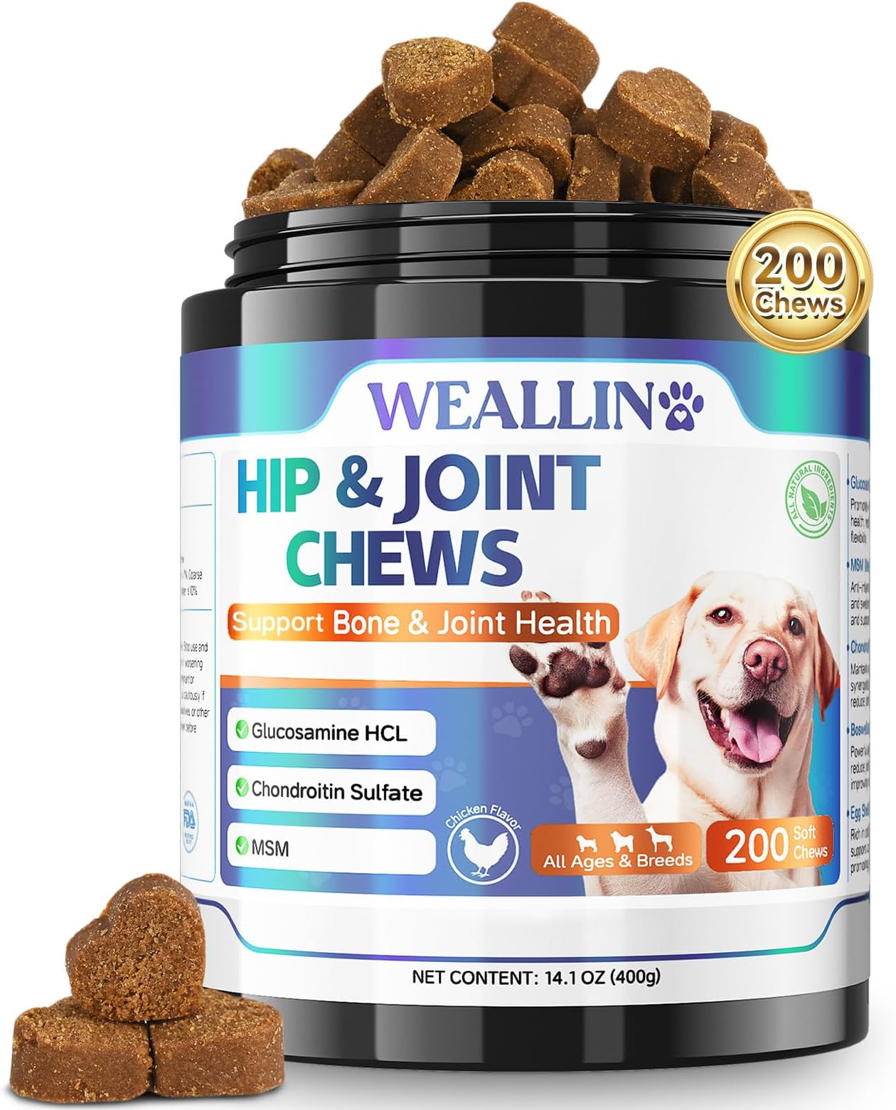 Joint Supplements For Dogs - Dog Joint Supplements 200Pcs Hip & Joint ...