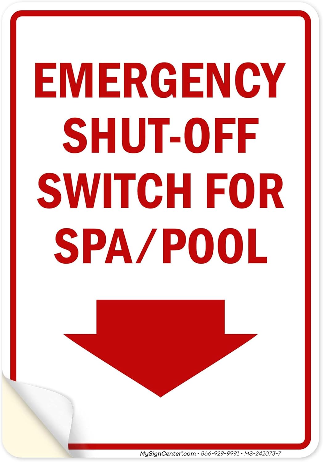 Amazon.com: Emergency Shut Off Switch For Spa Pool With Down Arrow Sign ...