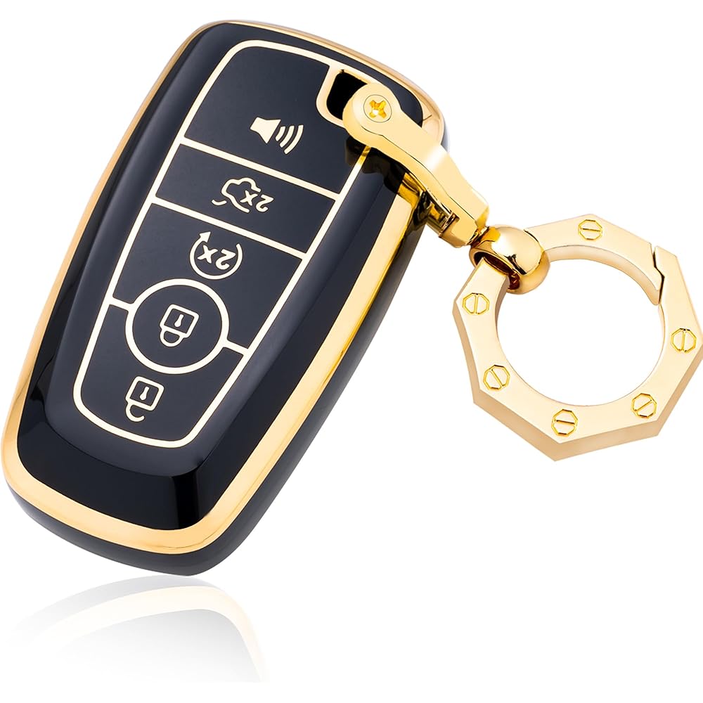 $2/mo - Finance YHC For Ford Key Fob Cover with Gold Keychain fit ...