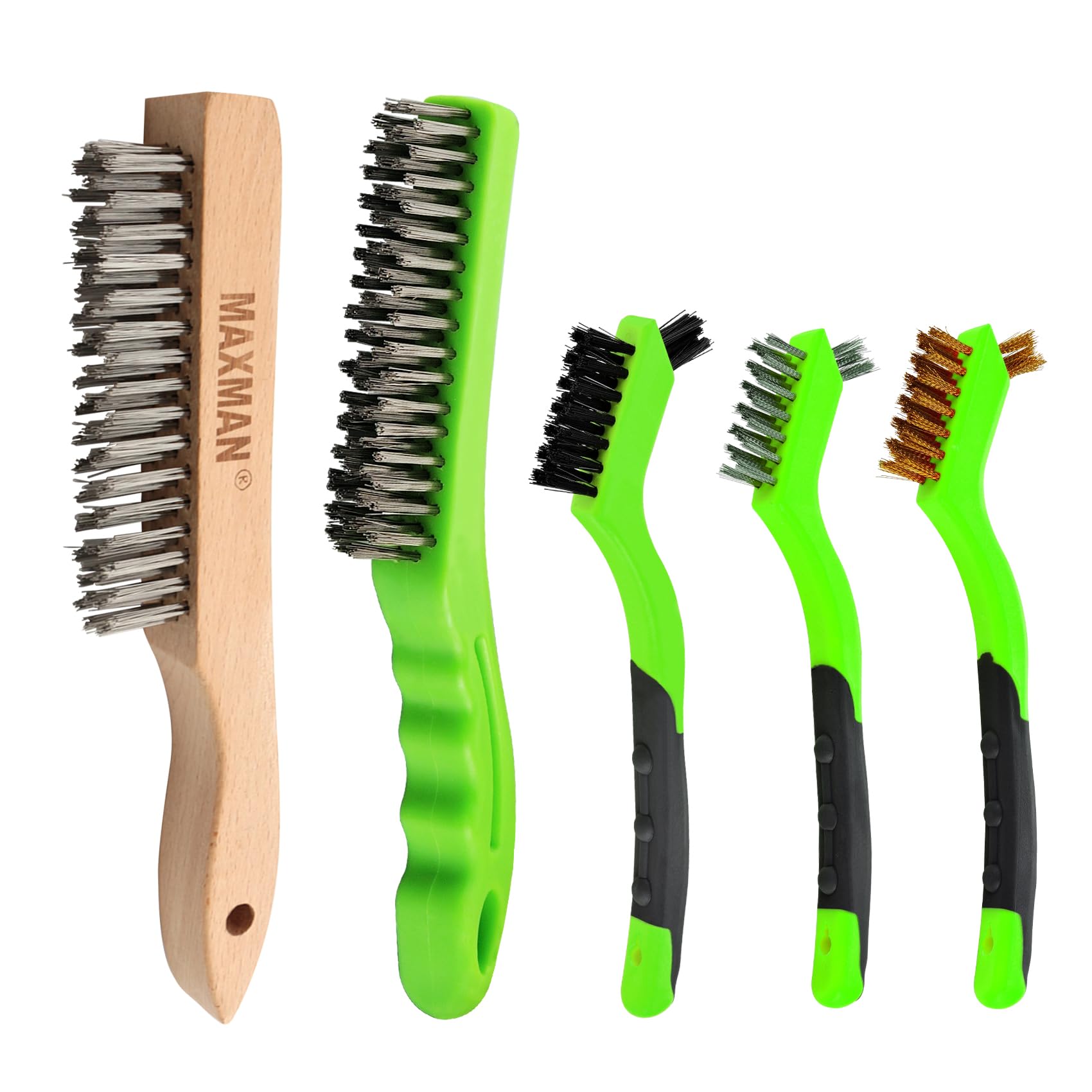 Amazon.com: MAXMAN Wire Brush Set 5PCS, 10 Inch with Plastic Handle ...