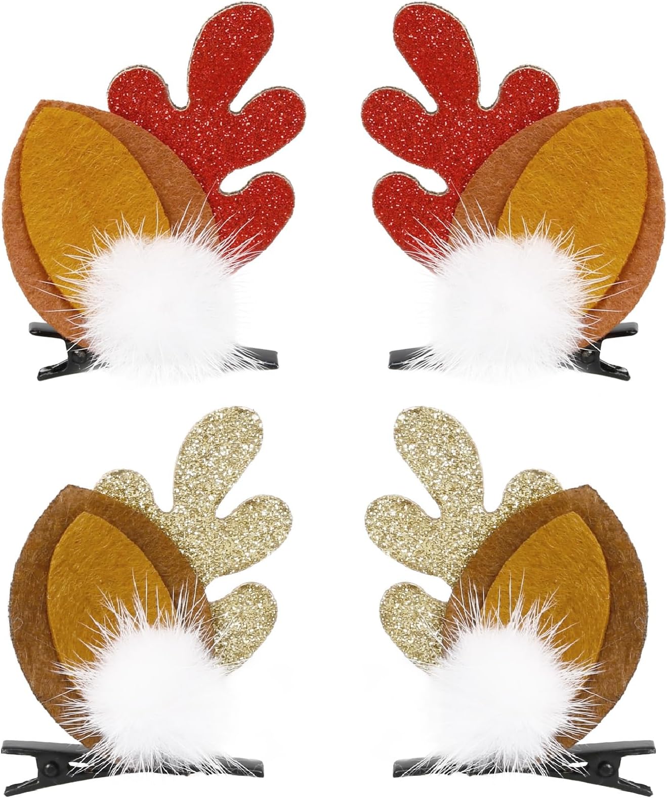 Amazon.com : 12 Pairs Christmas Hair Clips,Christmas Reindeer Hair Clip ...