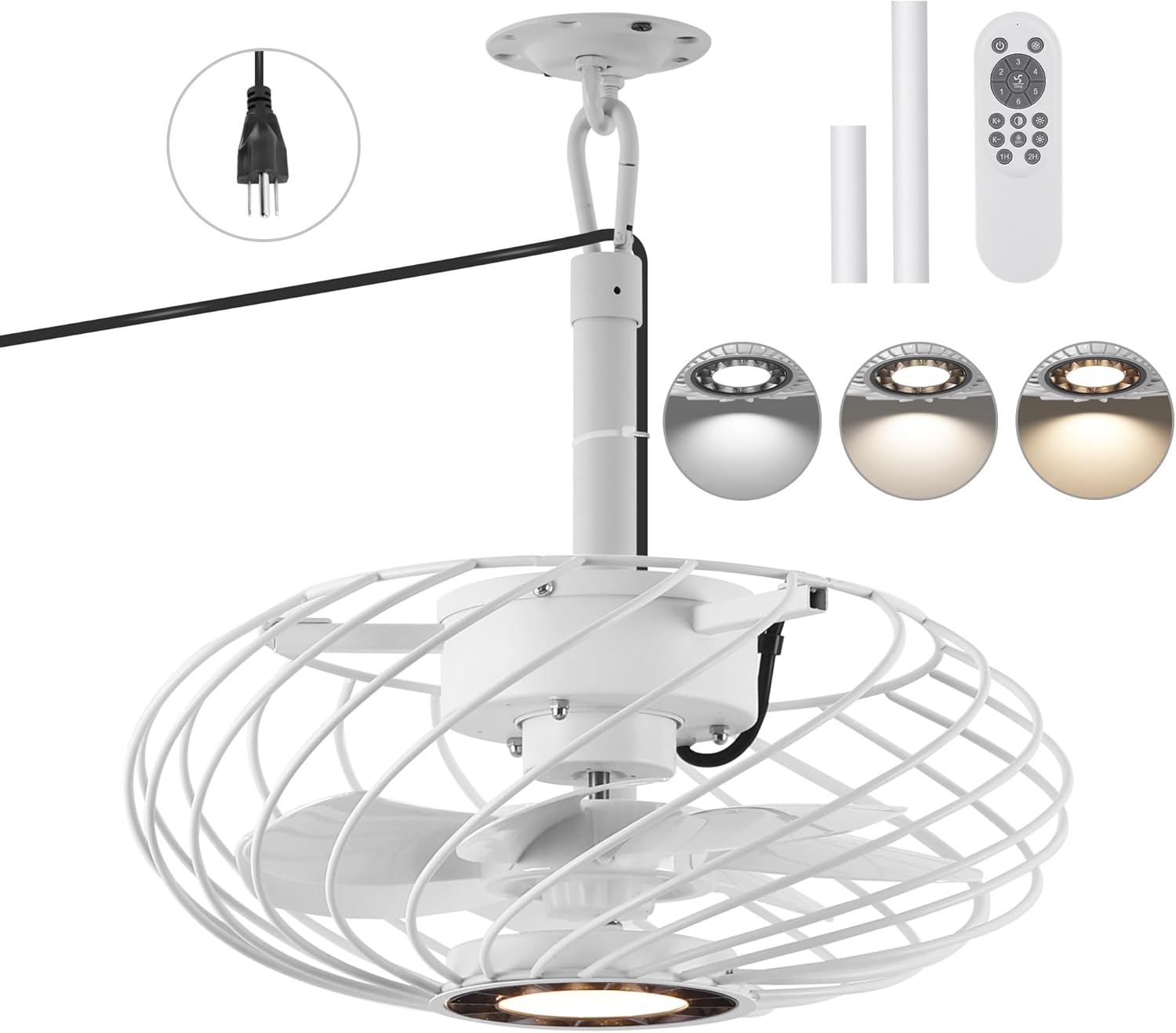 Amazon.com: REDSTAR 15" Outdoor Ceiling Fans with Lights and Remote ...