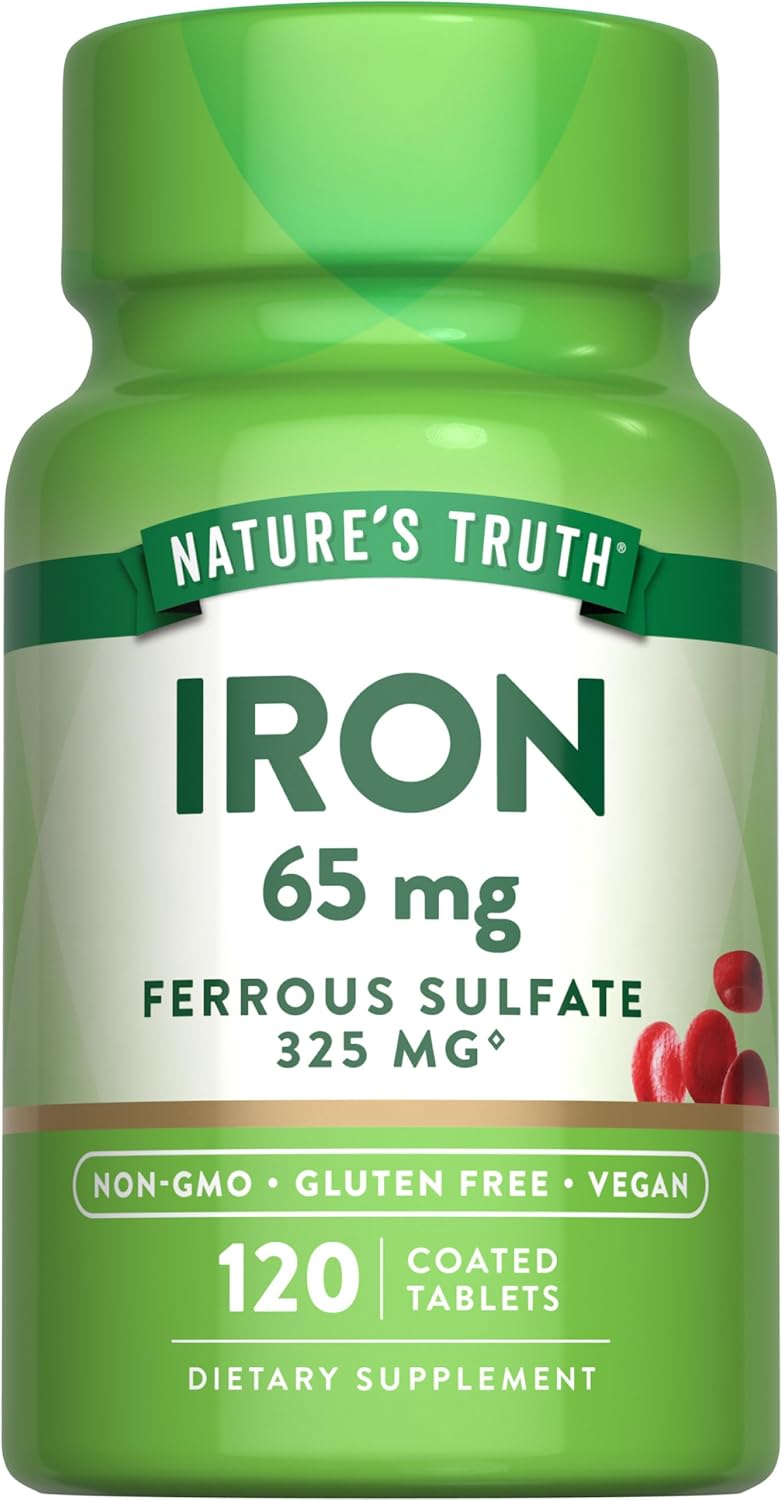 Nature's Truth - Suplemento de Ferro Nature’s Truth | 65mg | 120 Comprimidos | 325mg Sulfato ...