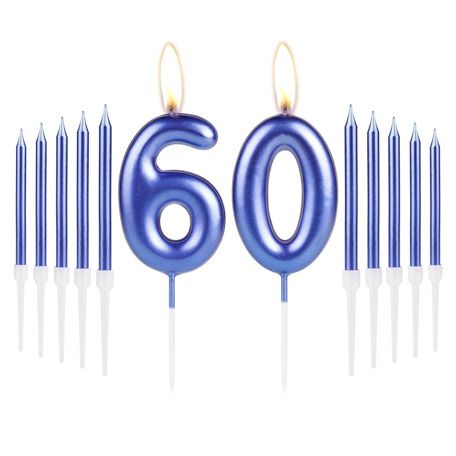 Amazon.com: iNINGER Dark Blue 60th Birthday Number Candles,Dark Blue ...