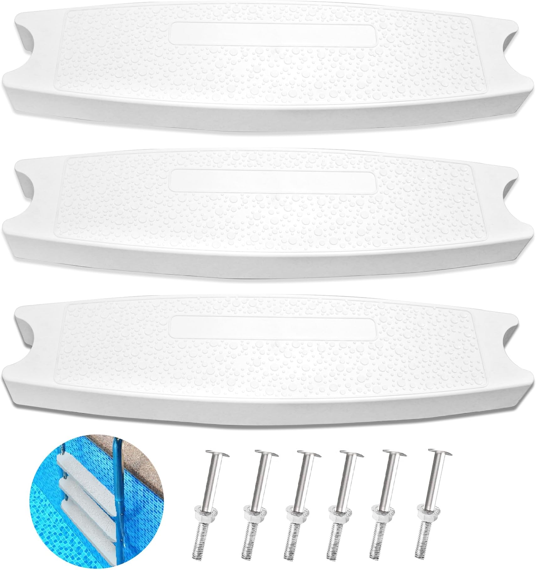 Amazon.com: 18.25" White Plastic Swan Replacement Steps Ladder Treads ...